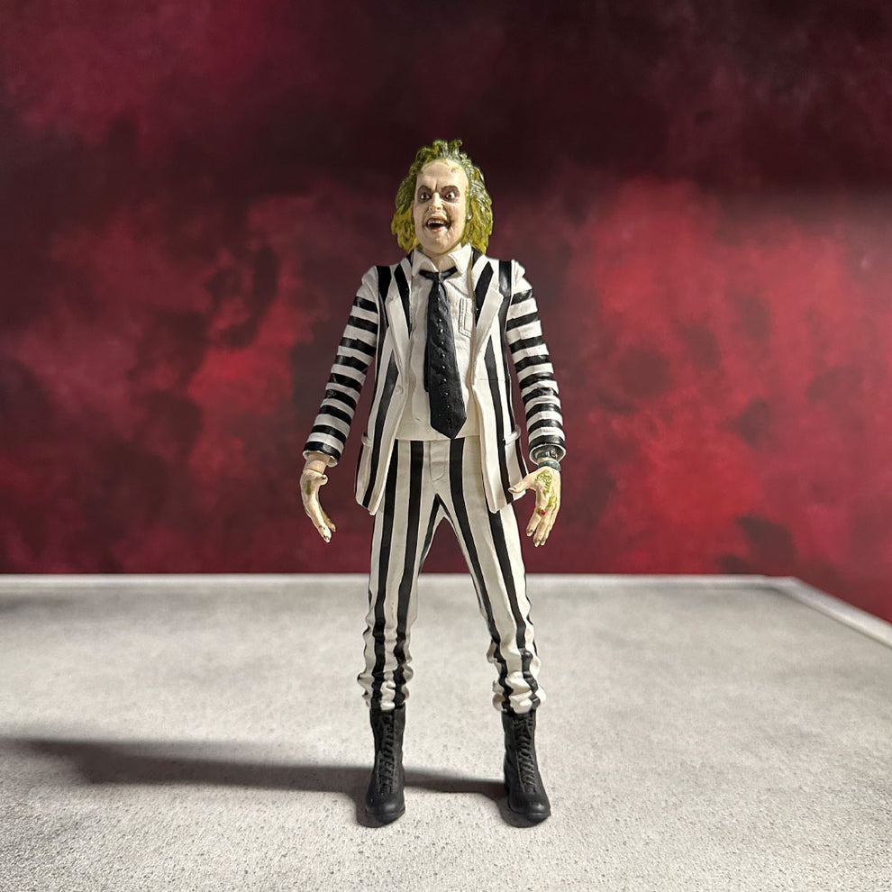 Beetlejuice (1988) - Black and White Striped Suit Beetlejuice 7" Scale ...